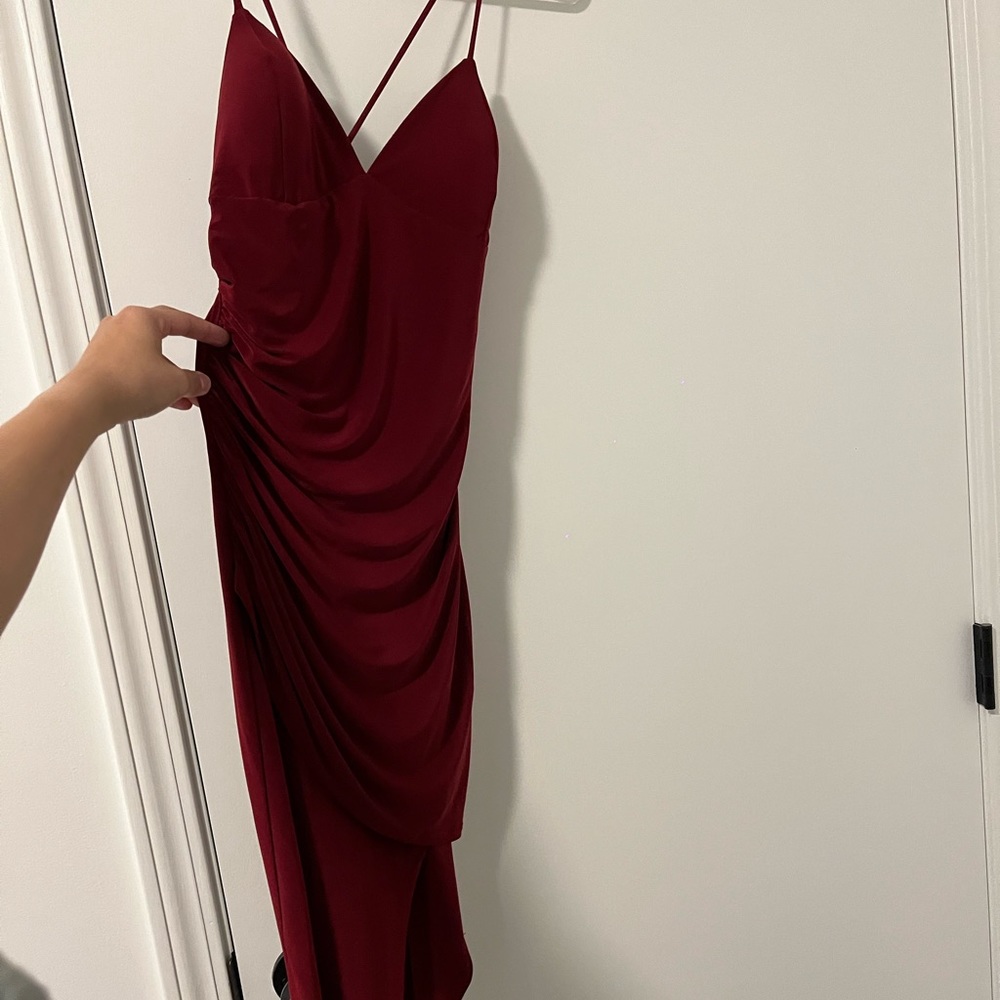 Burgundy Asymmetrical Dress From Windsor Gem